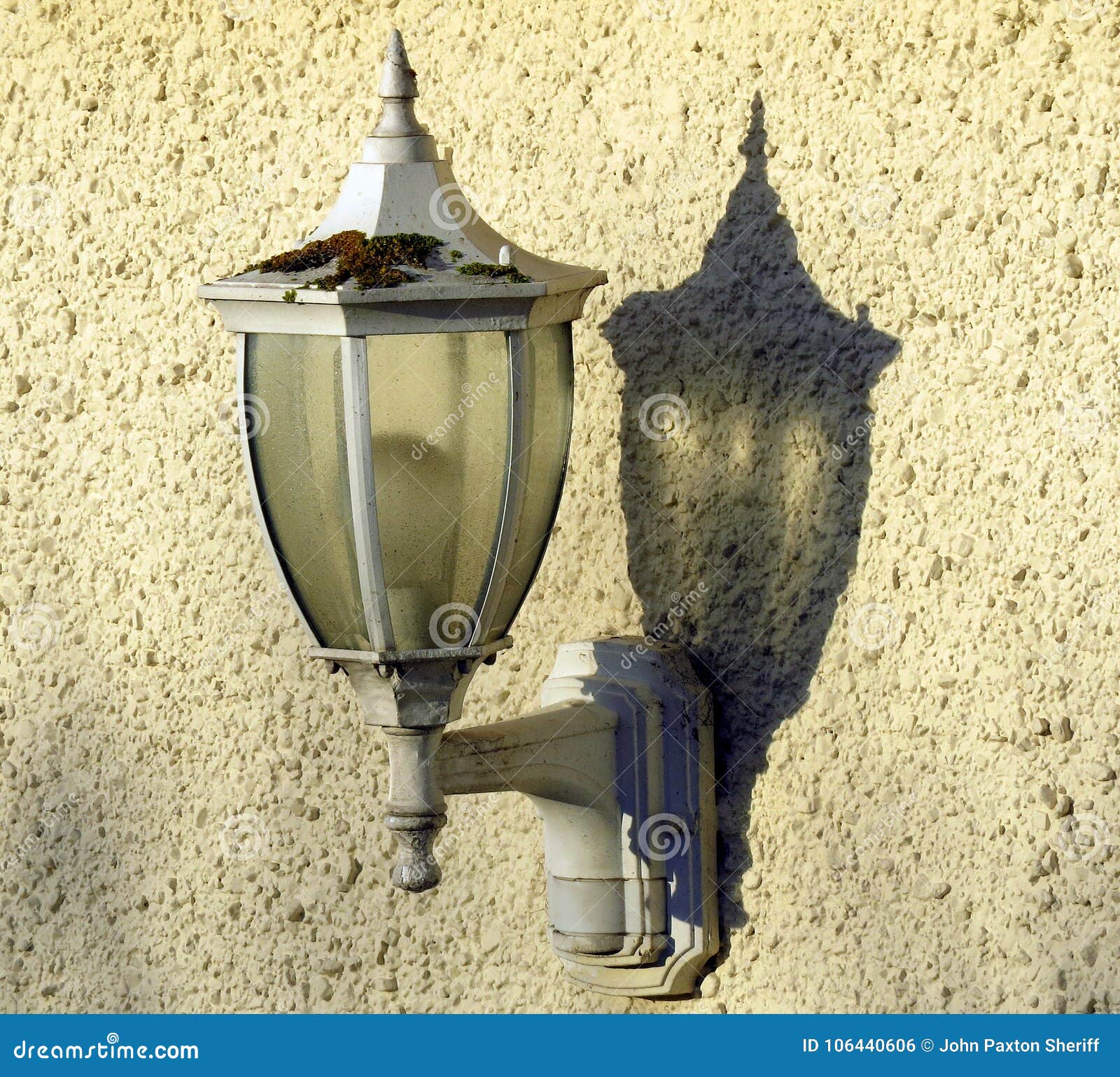 Exterior Wall Security Light, with Shadow Stock Photo - Image of shapes ...