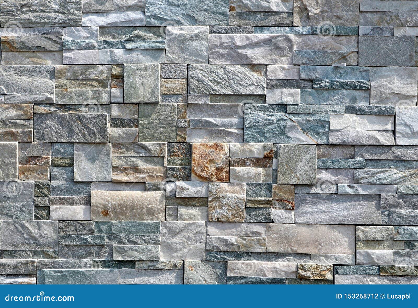 Exterior Wall Stone Cladding Made of Rocks with Different Shapes and ...