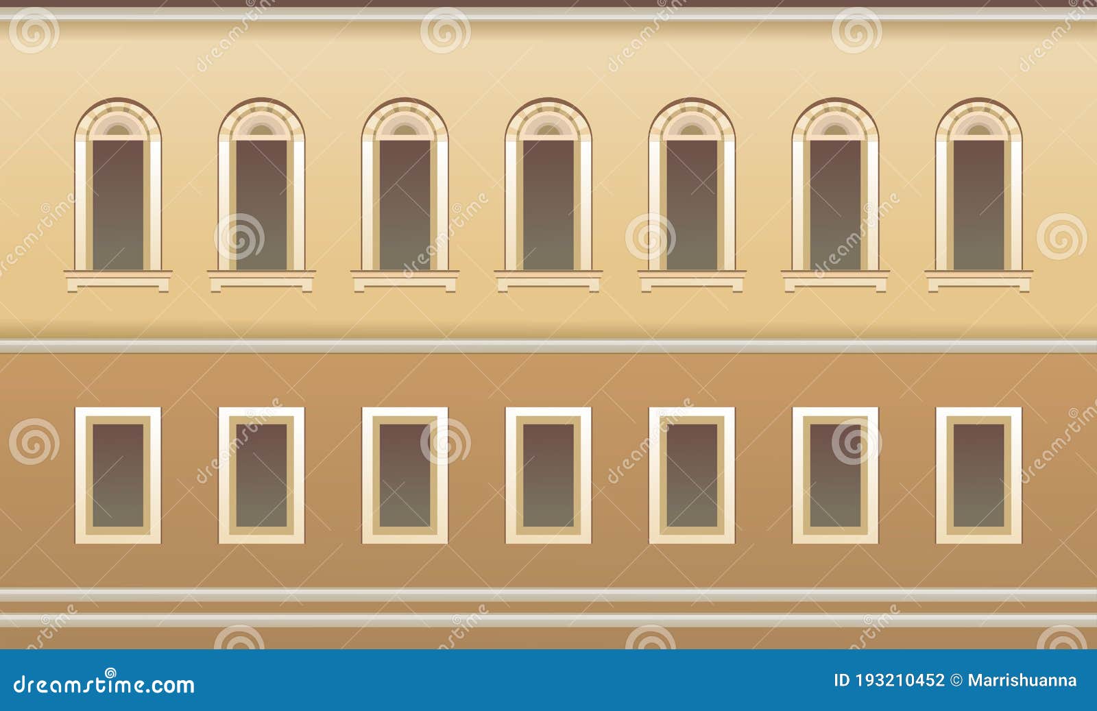 Exterior Wall Window Seamless Pattern Stock Vector - Illustration of ...