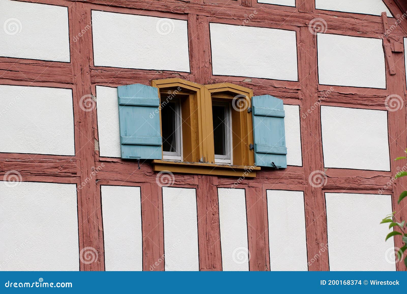 Exterior Wall and Window of a Tudor-style House Stock Photo - Image of ...