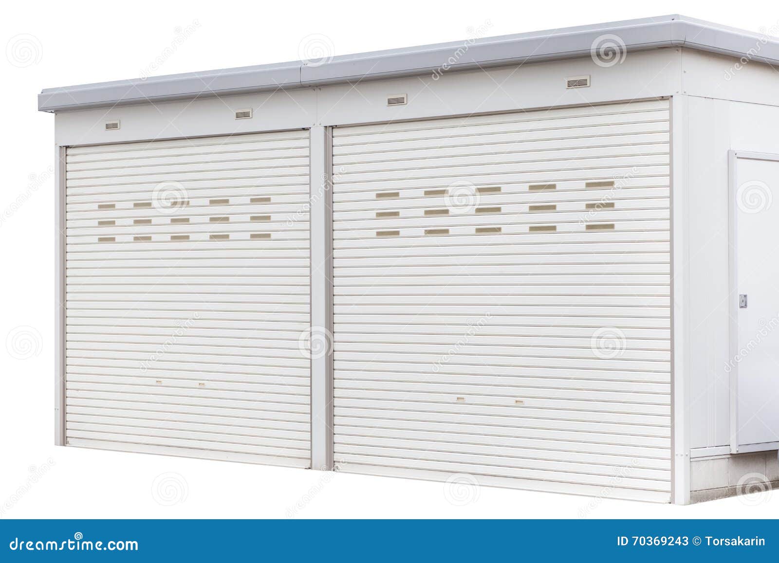 Exterior of White Storage Unit Stock Image - Image of store, structure ...