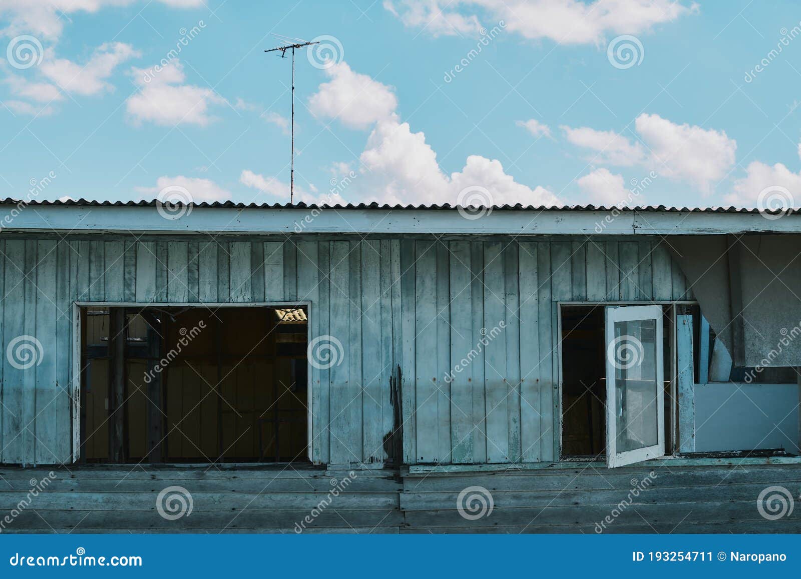 Exterior Windows of the Old Wooden House Stock Image - Image of glass ...