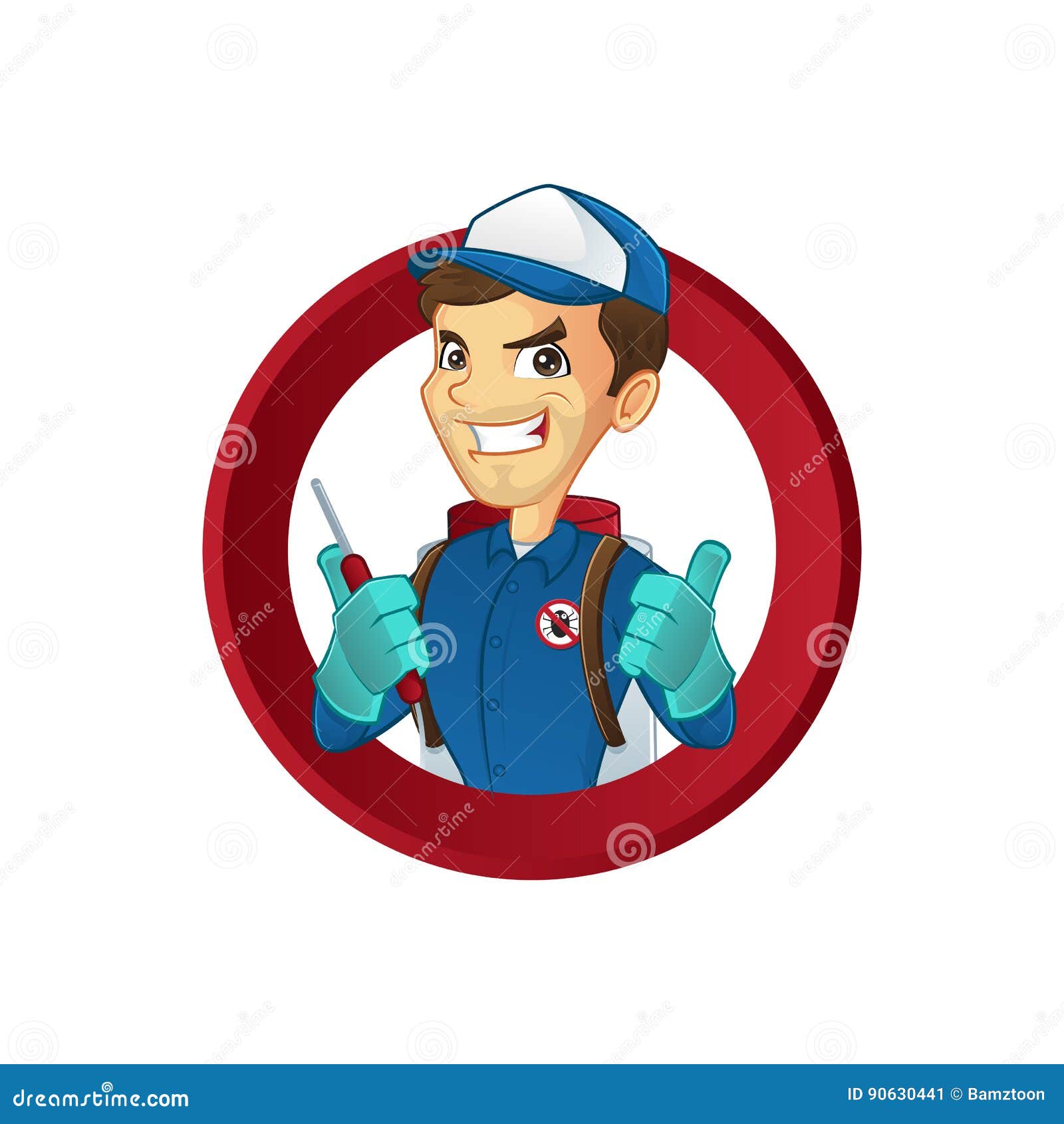 Exterminator Giving Thumbs Up Stock Vector - Illustration of clip ...