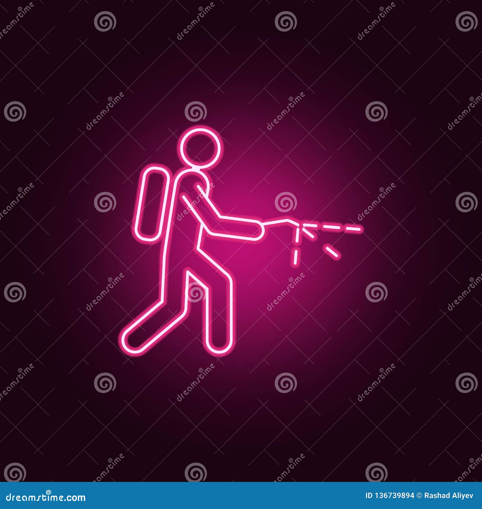Exterminator Icon. Elements of Pest Control and Insect in Neon Style ...
