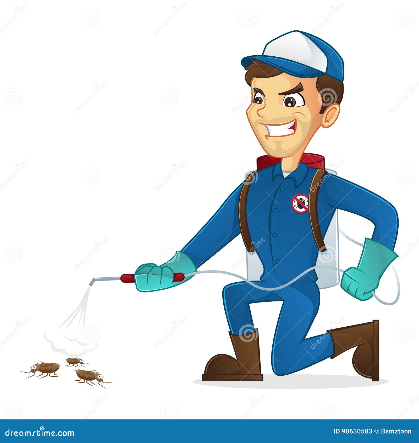 Exterminator Killing Bugs Using Pest Sprayer Stock Vector ...