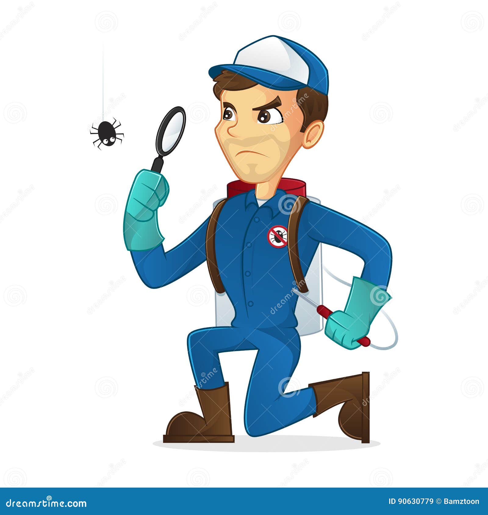 Exterminator Searching for Bug Stock Vector - Illustration of clip ...