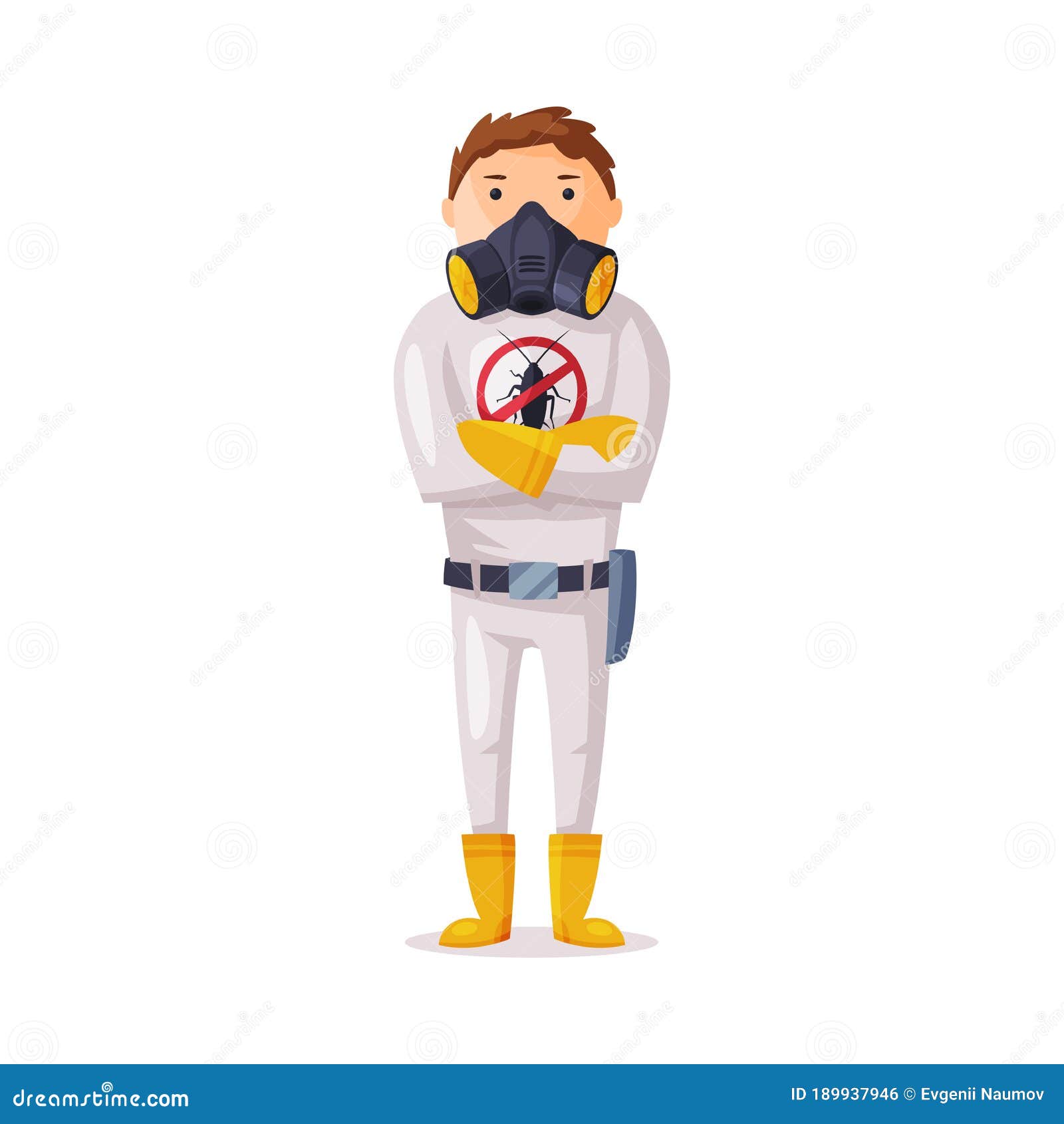 Exterminator Wearing Protection Uniform, Worker of Pest Control Service ...