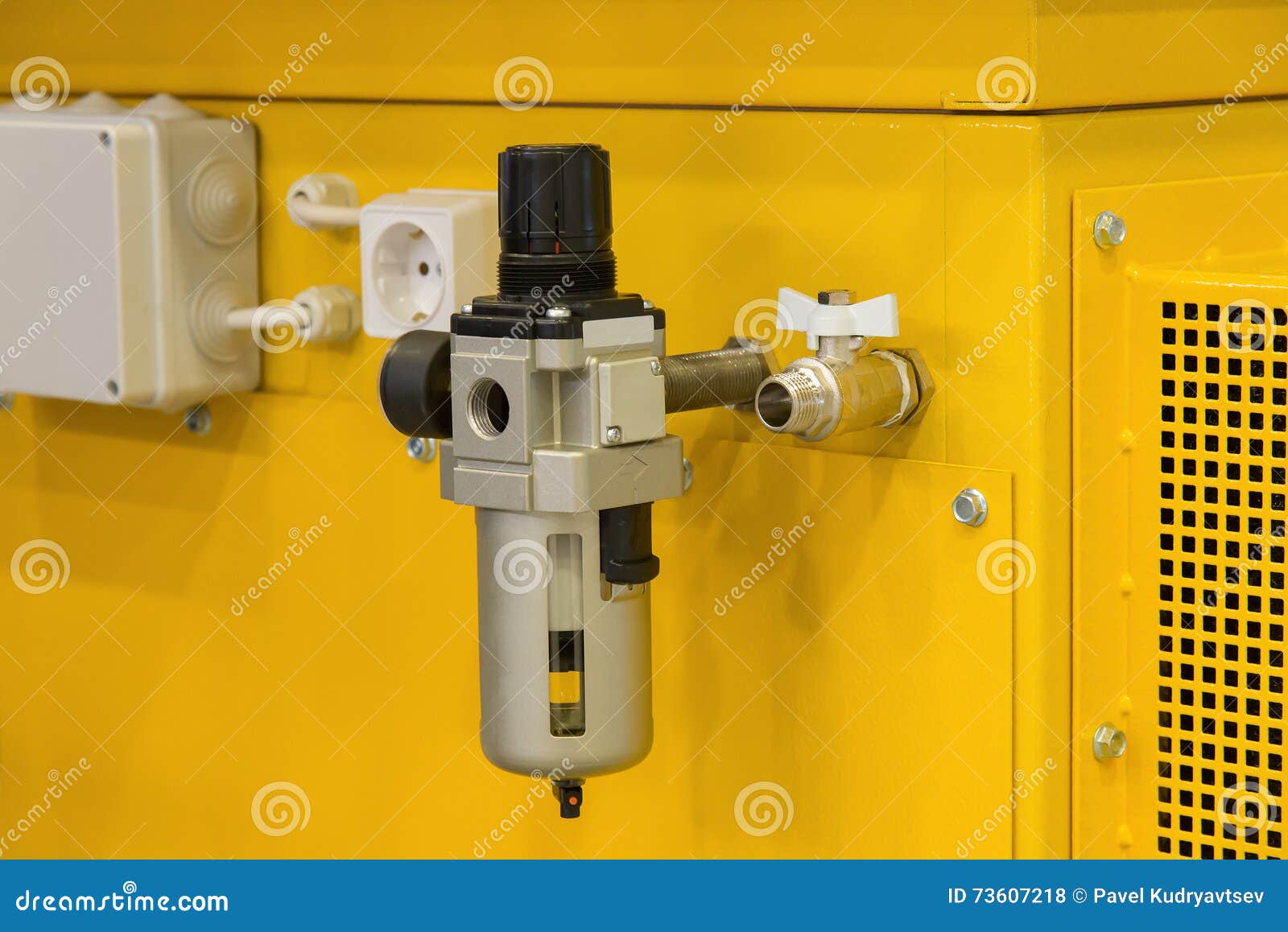 External Additional Fuel Filter of Large Stationary Engine Stock Photo ...