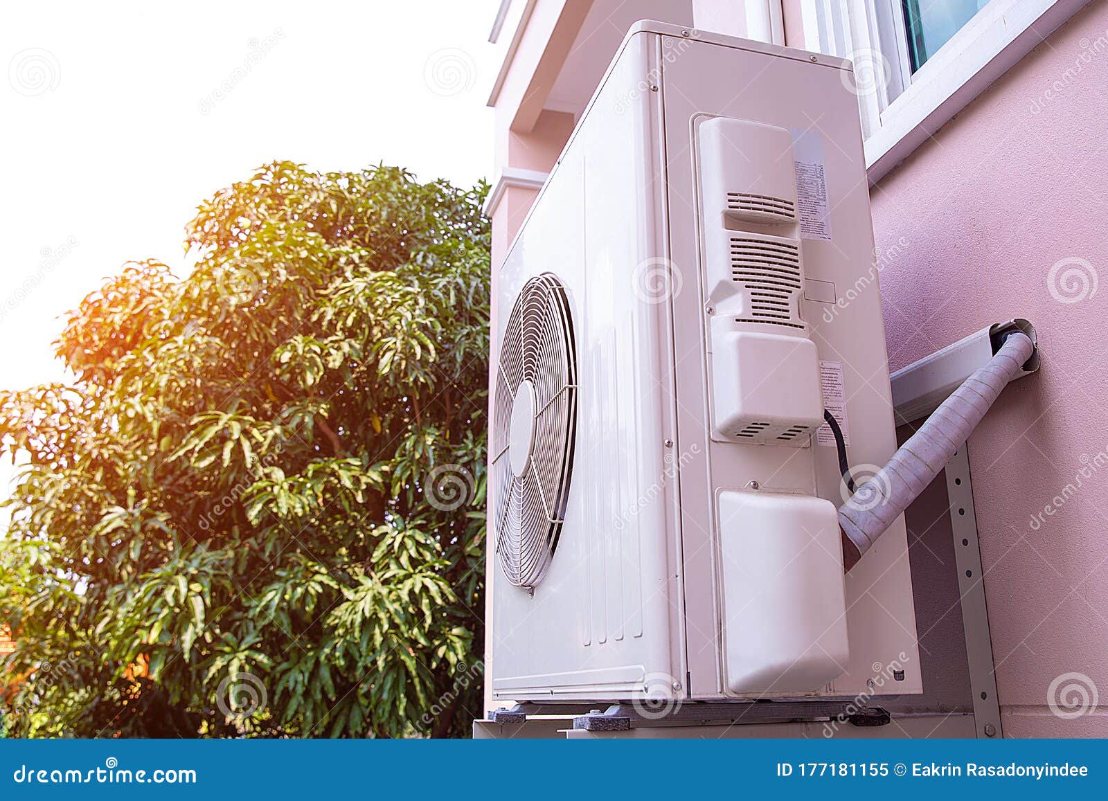 External Air Conditioner Compressor Unit are Installed on the Outside ...