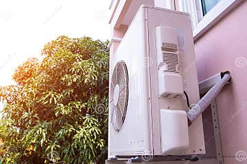 External Air Conditioner Compressor Unit are Installed on the Outside ...