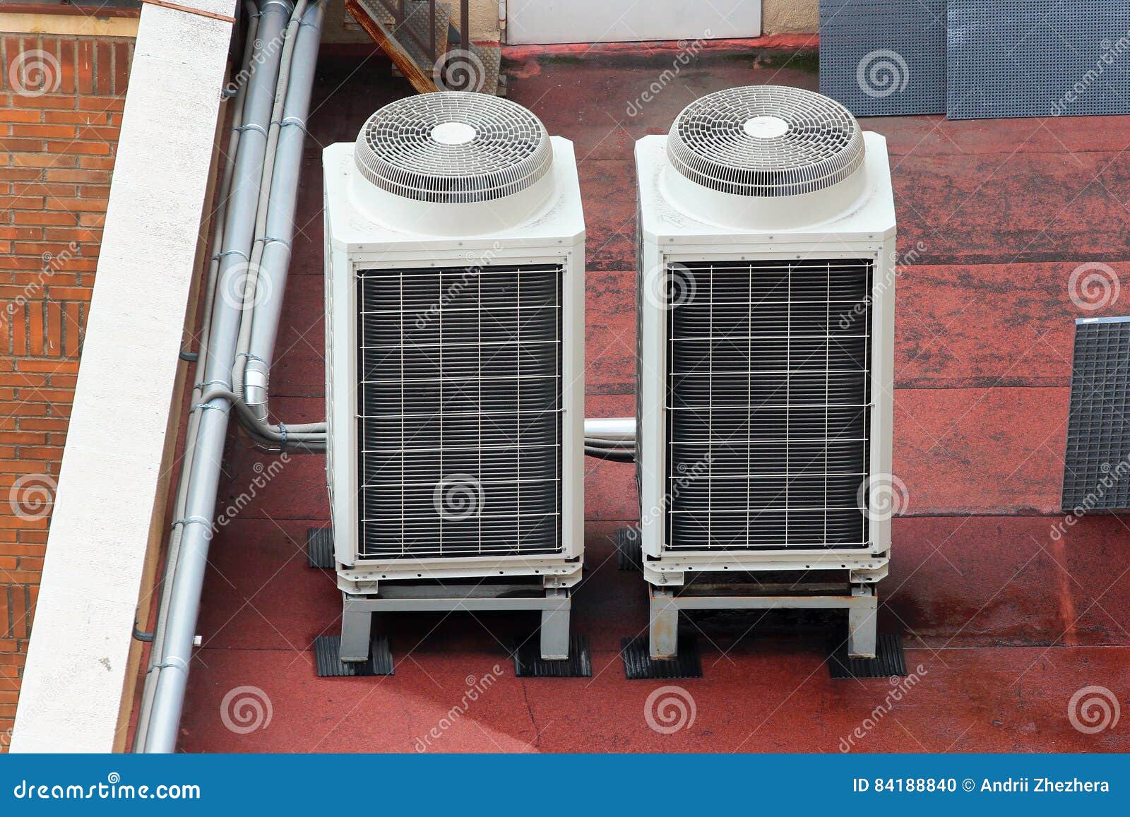 External Air Conditioning Units on a Roof Top Stock Photo - Image of ...