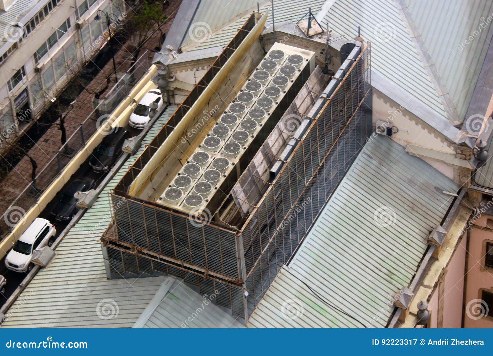 External Air Conditioning Units on a Roof Top Stock Image - Image of ...