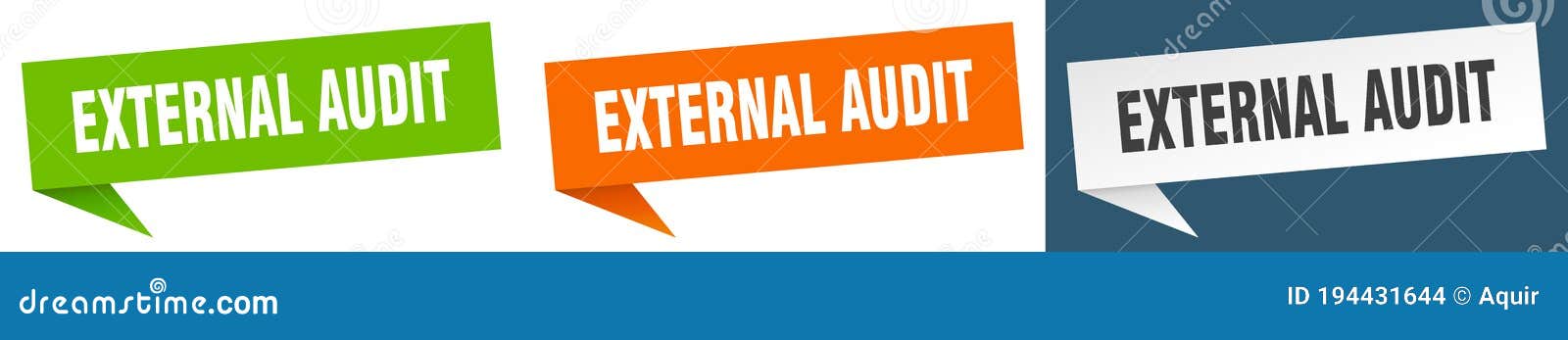 External Audit Banner. External Audit Speech Bubble Label Set Stock ...
