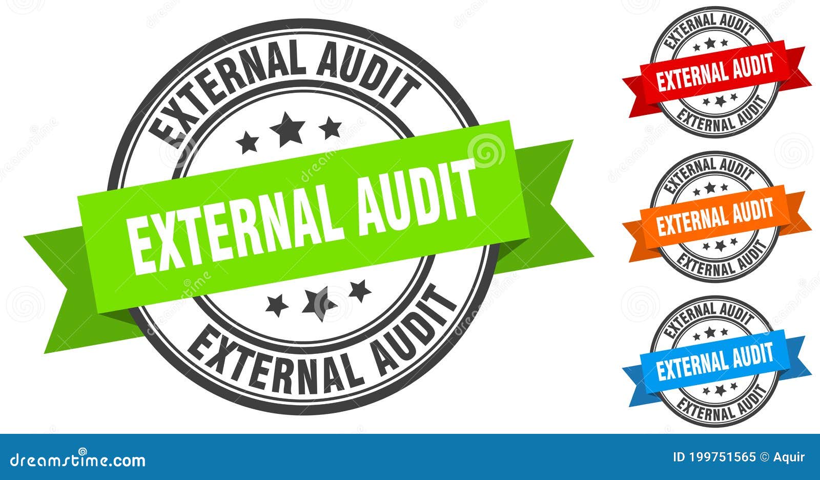 External Audit Stamp. Round Band Sign Set. Label Stock Vector ...