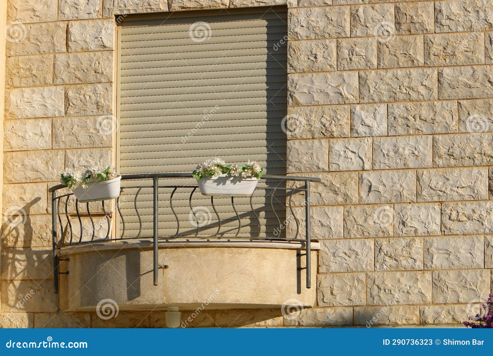 External Balcony on the Facade of a Residential Building. Stock Image ...
