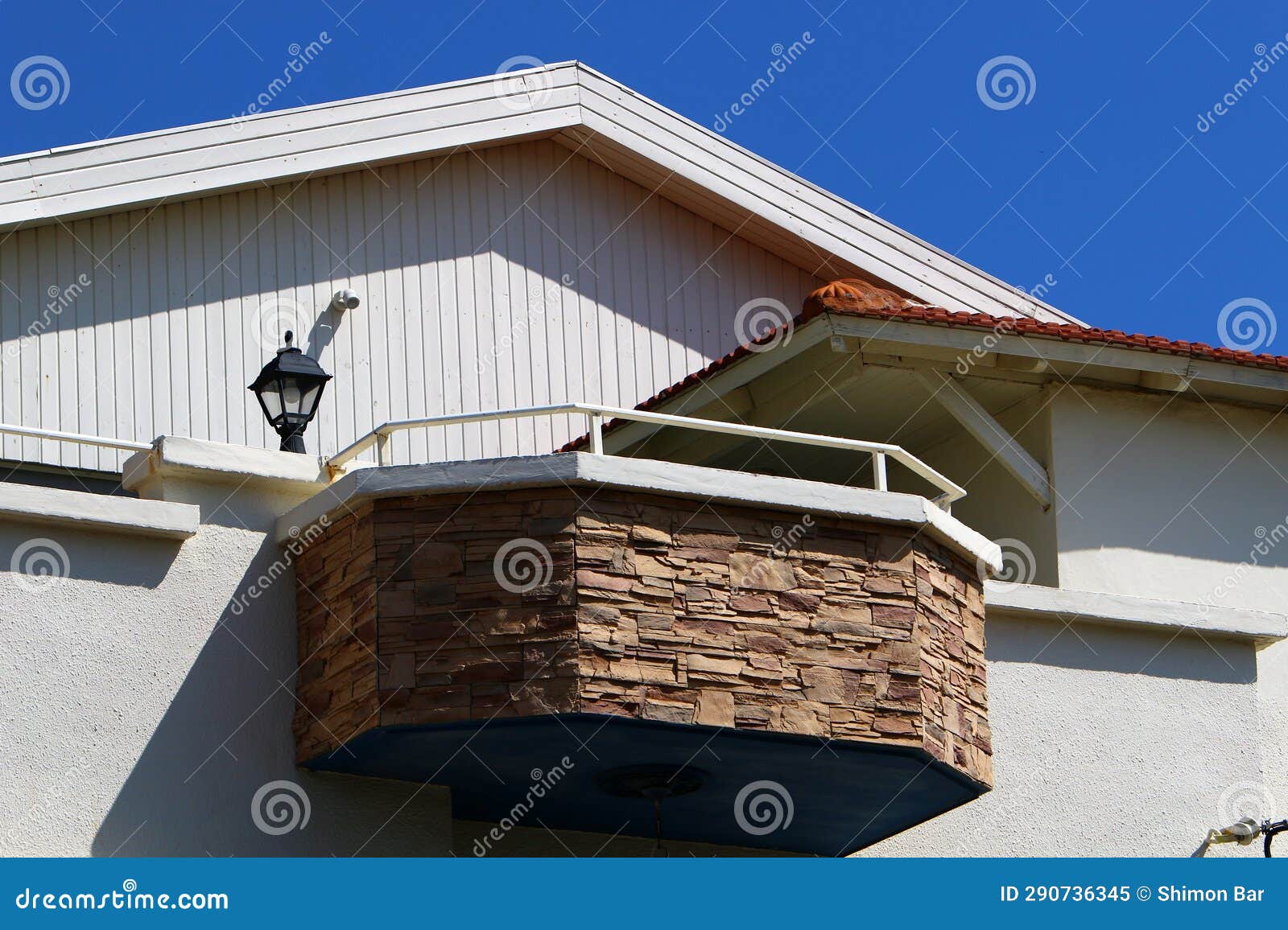 External Balcony on the Facade of a Residential Building. Stock Image ...