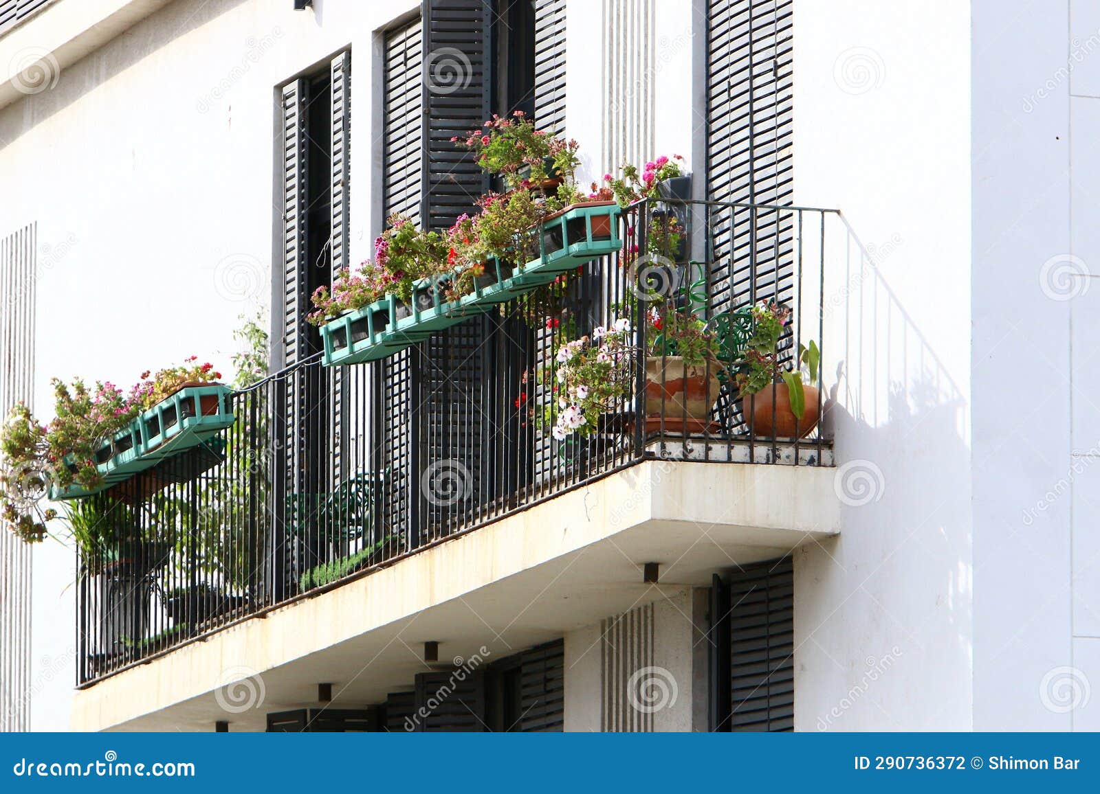 External Balcony on the Facade of a Residential Building. Stock Photo ...
