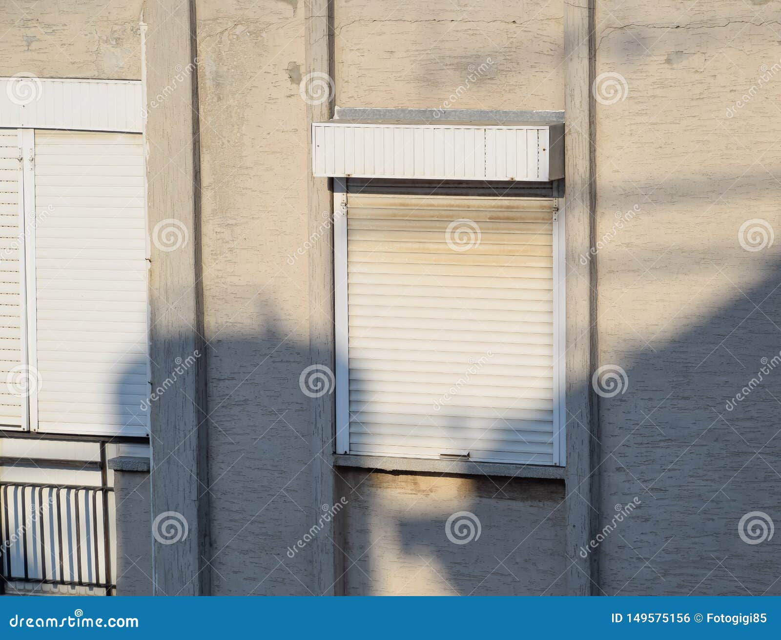 External Blinds on the Windows for Protection from the Sun`s Stock ...