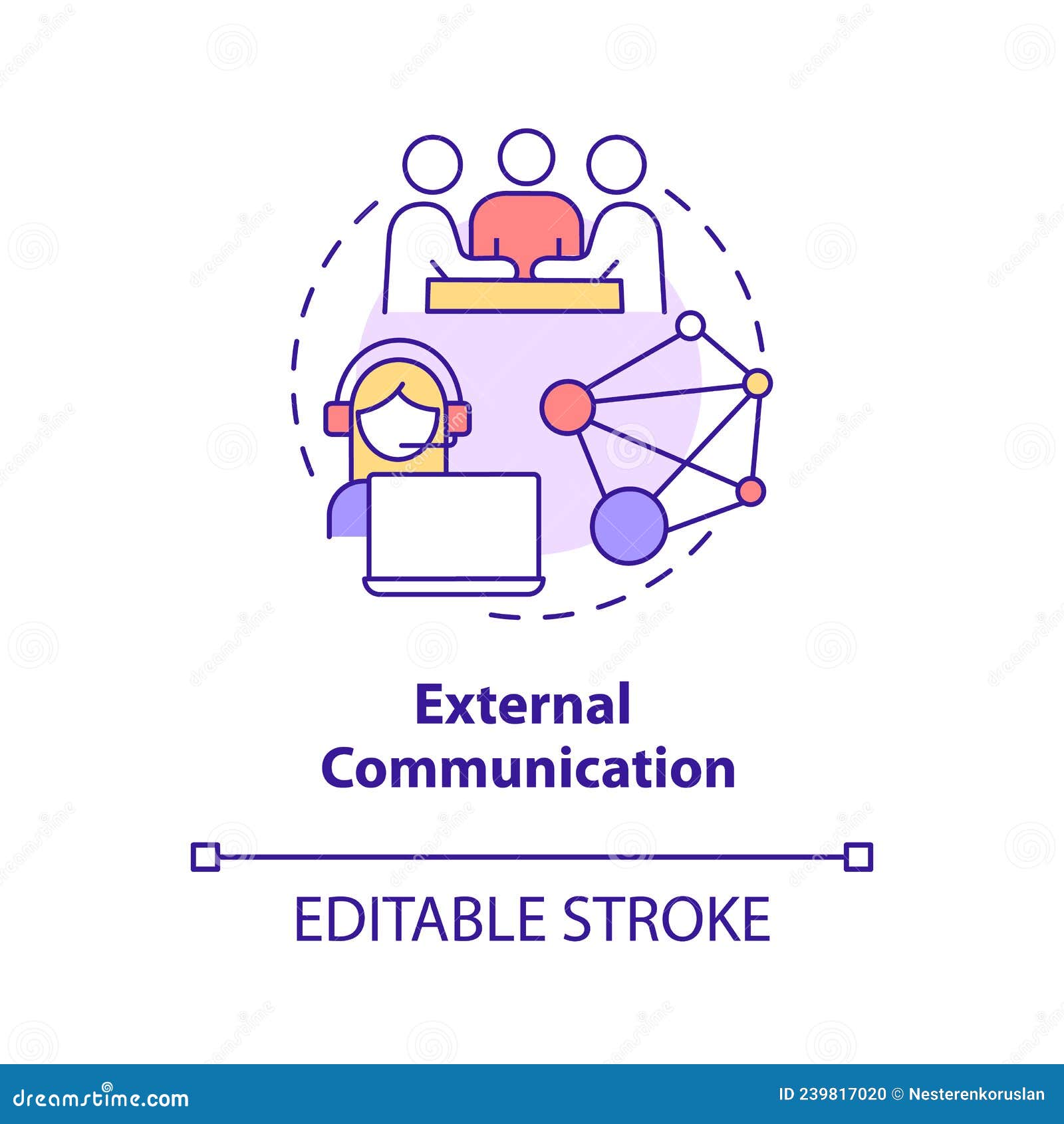 External Communication Concept Icon Stock Vector - Illustration of ...
