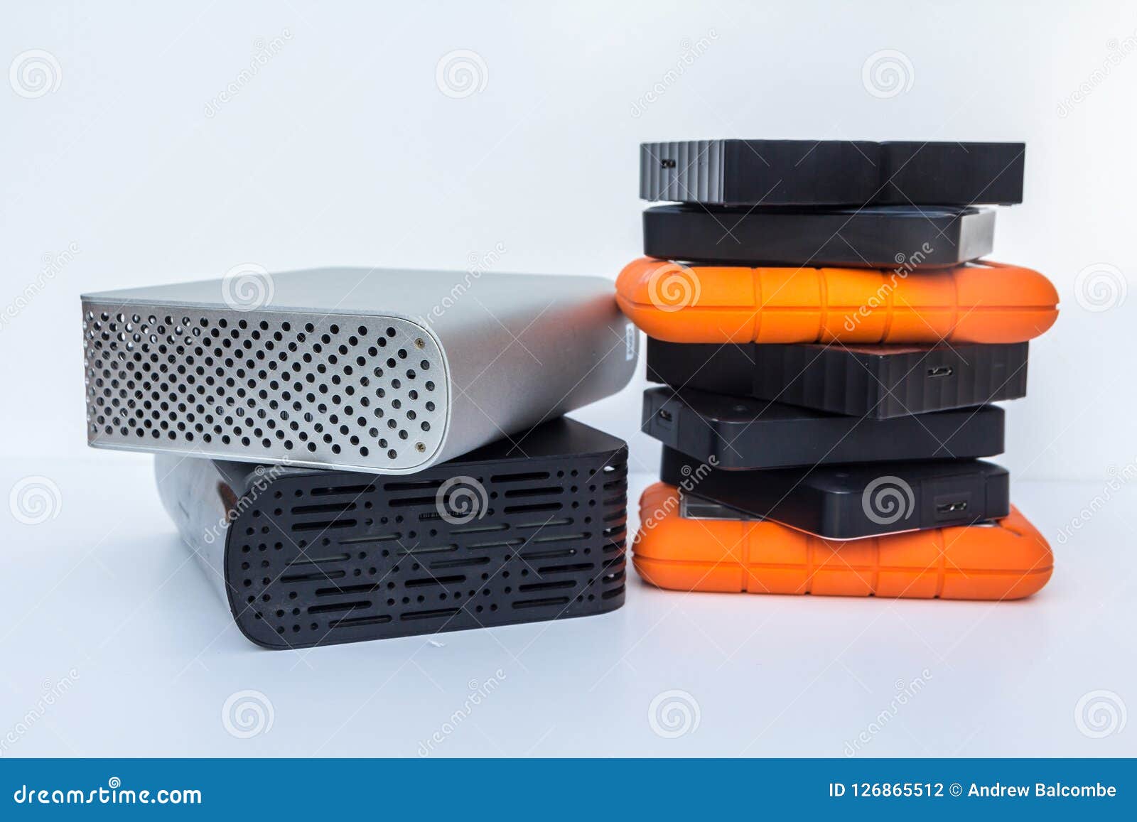 External Computer Storage Hard Drives - Isolated on White Background ...
