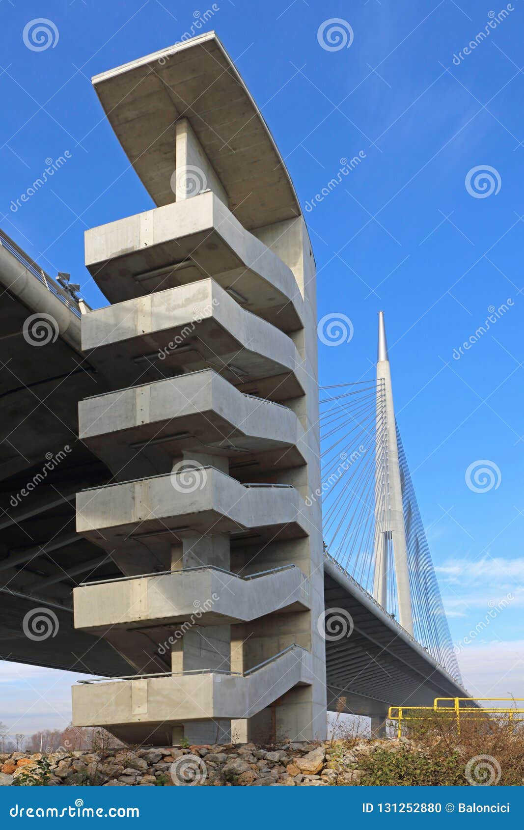 Staircase at Bridge stock photo. Image of exterior, outdoor - 131252880
