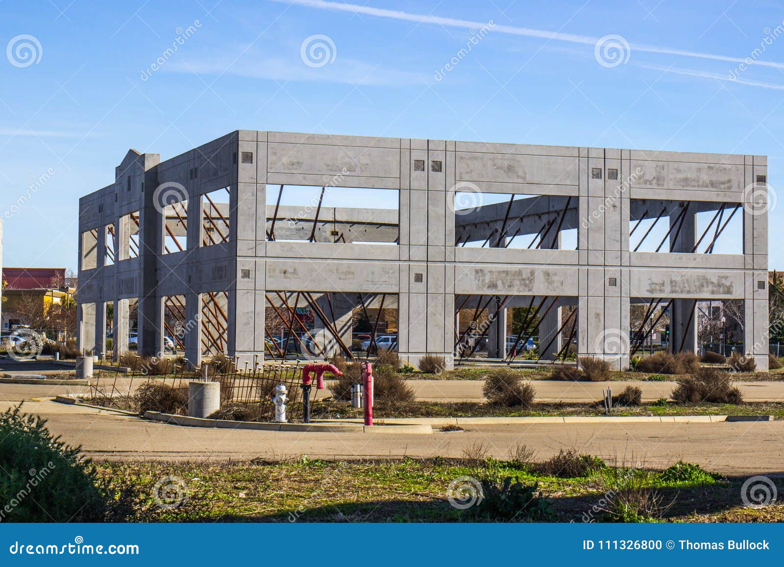 External Concrete Walls of Abandoned Office Building Complex Stock ...