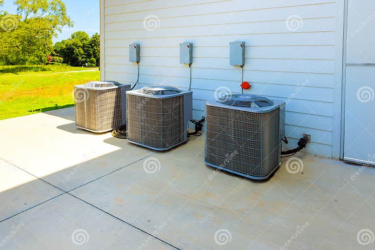 An External Cooling System Unit is Installed with Compressor a ...