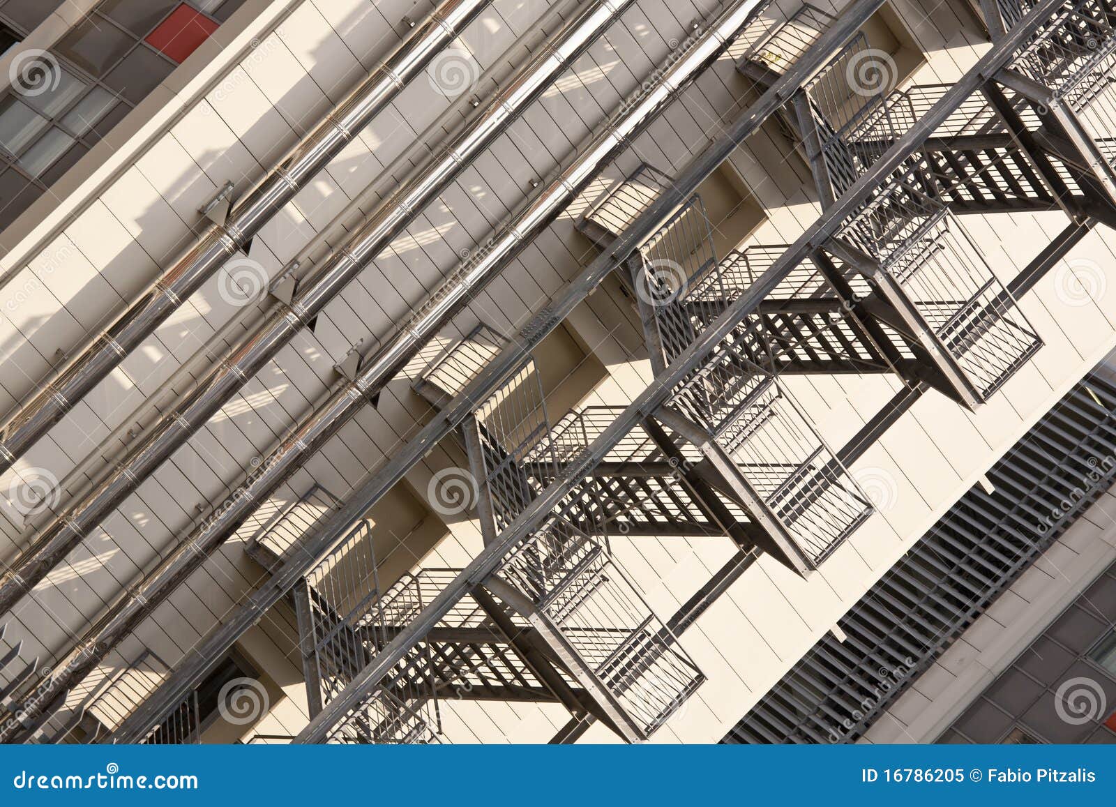 External Fire Escape in a Building Stock Image - Image of iron, escape ...