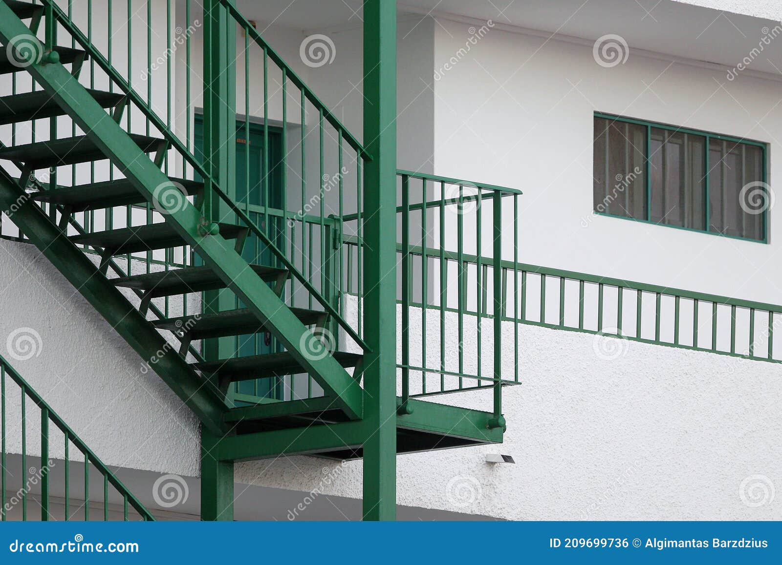 External Fire Escapes in a Modern Building Stock Photo - Image of life ...