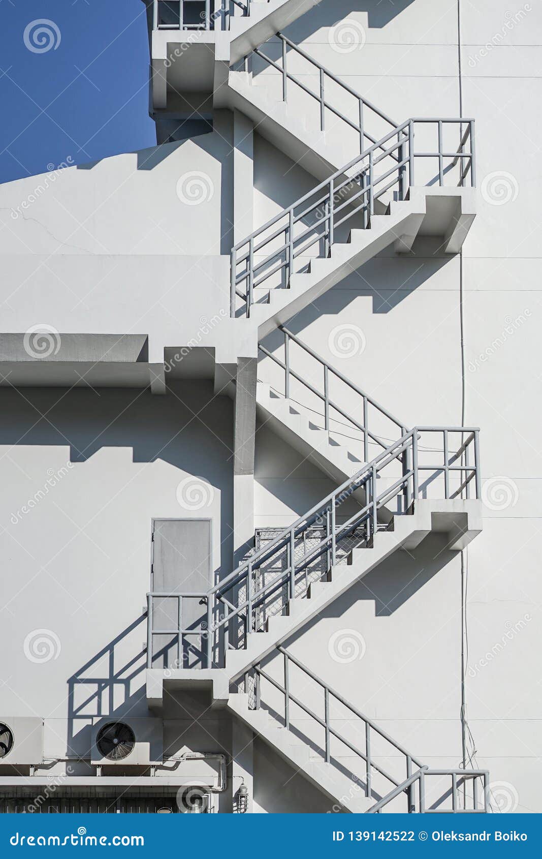 Fire escape of a building stock photo. Image of floors - 139142522