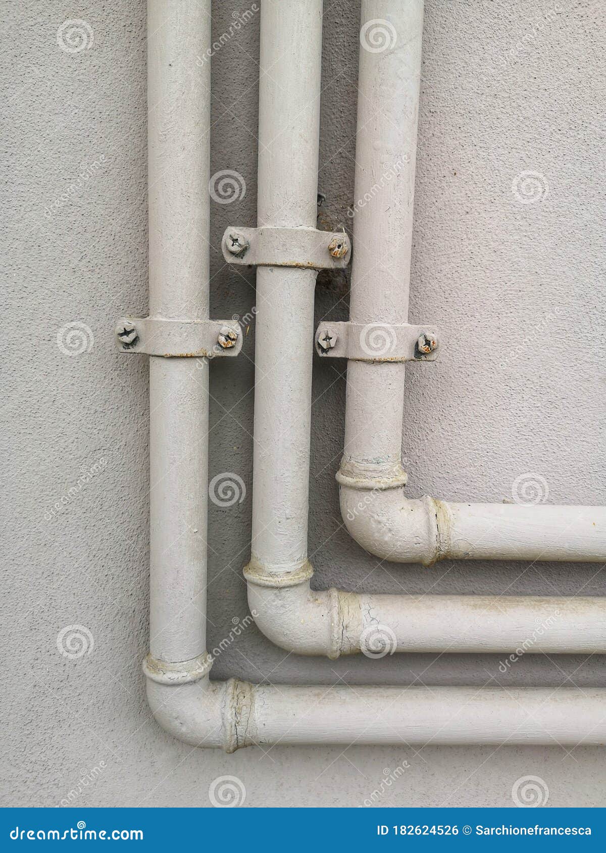 External Gas Pipes for Condominium Stock Photo - Image of iron, tube ...