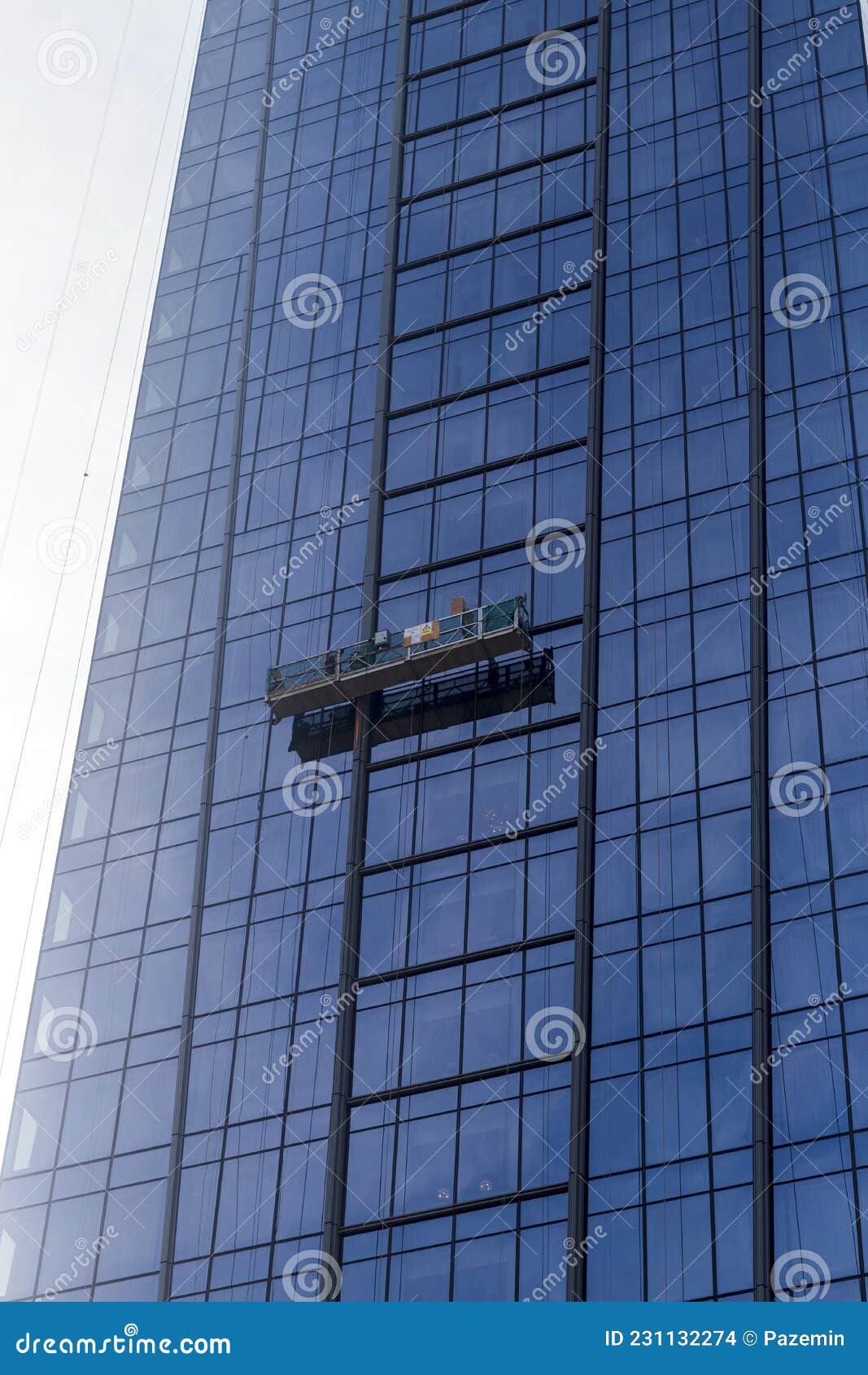 External Glass Cleaning of a Modern Building. Industrial Stock Photo ...