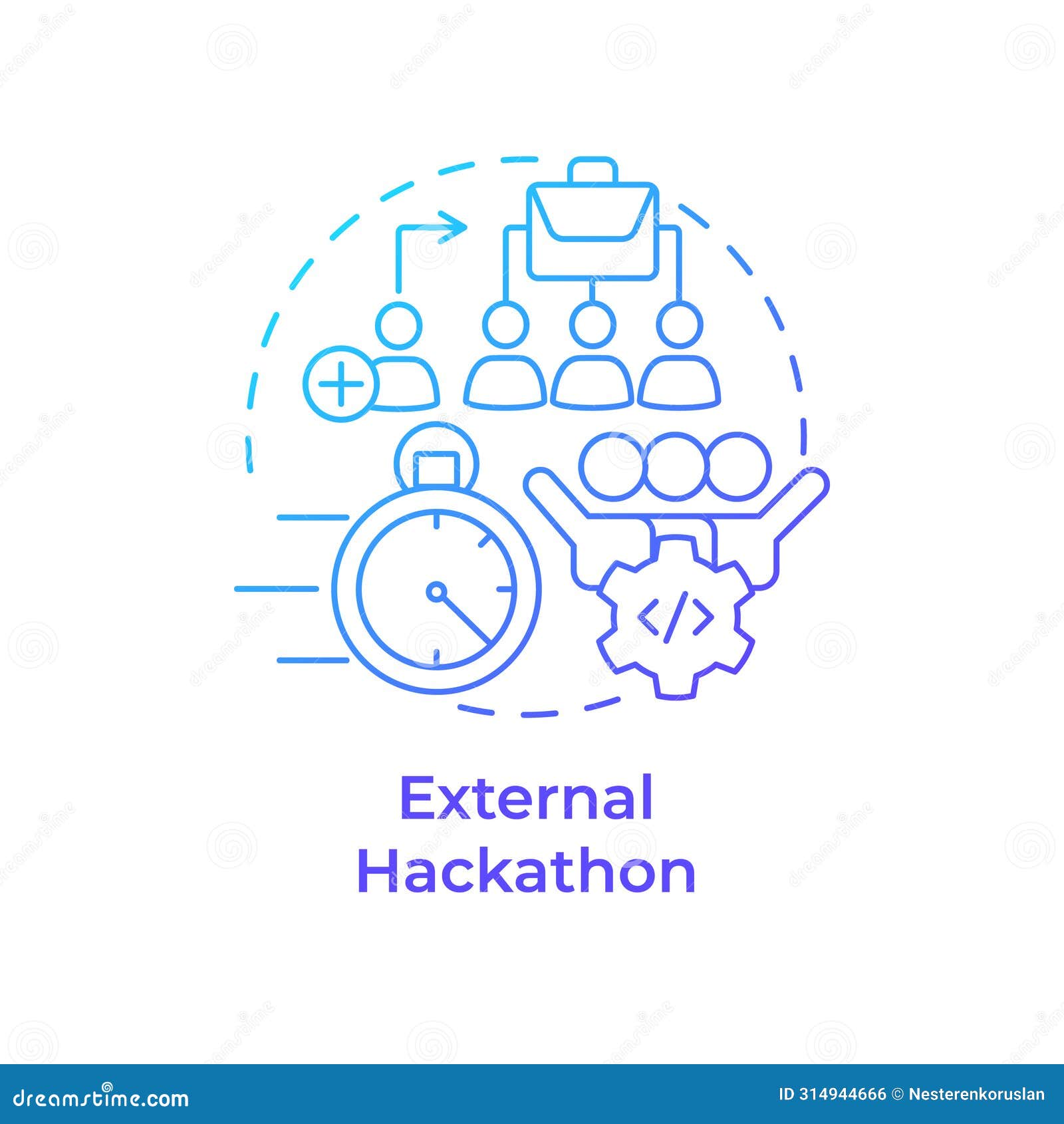 External Hackathon Blue Gradient Concept Icon Stock Vector ...
