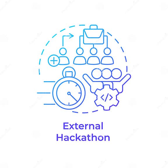 External Hackathon Blue Gradient Concept Icon Stock Vector - Illustration of marketing, vector ...
