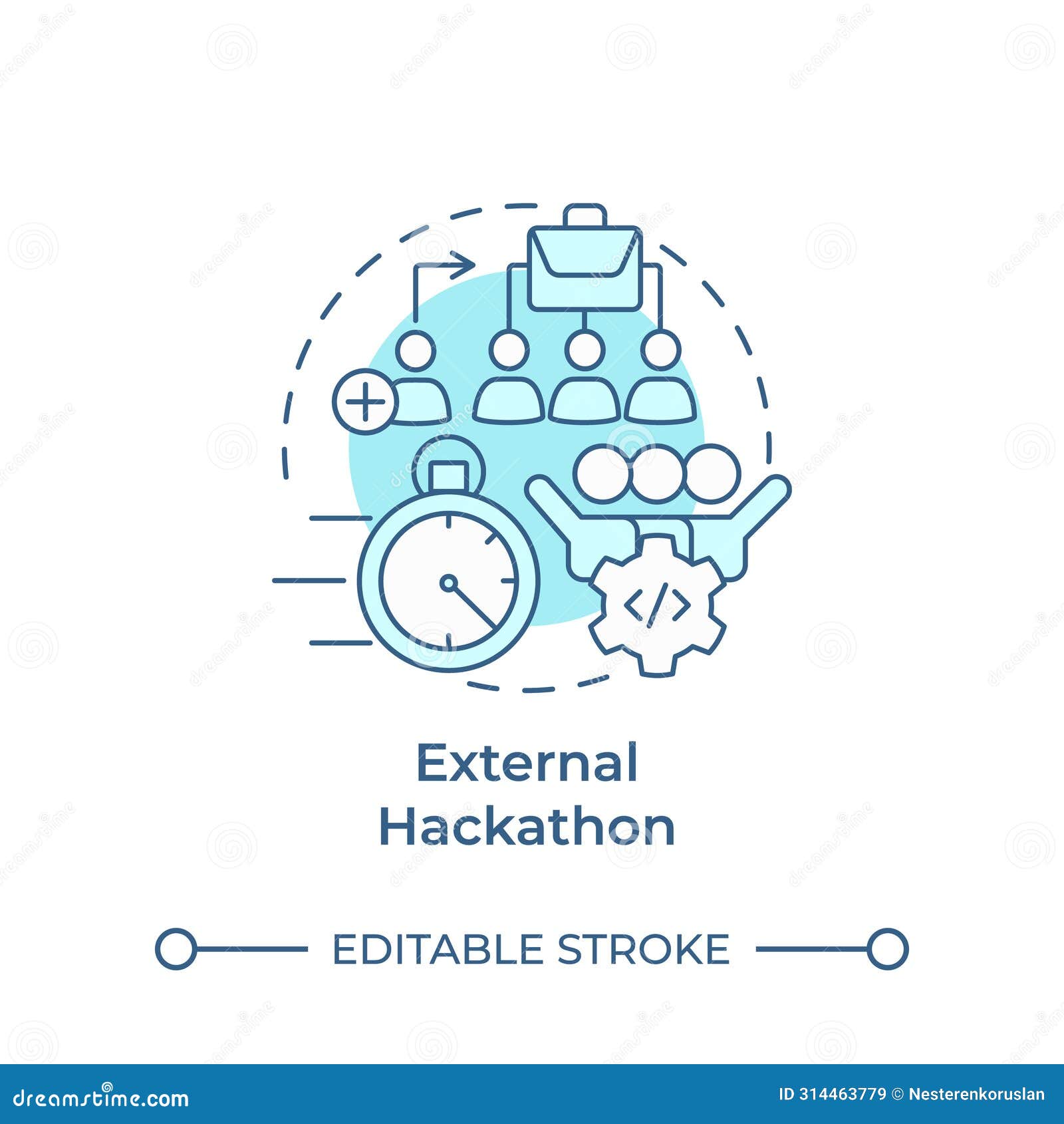 External Hackathon Soft Blue Concept Icon Stock Vector - Illustration ...