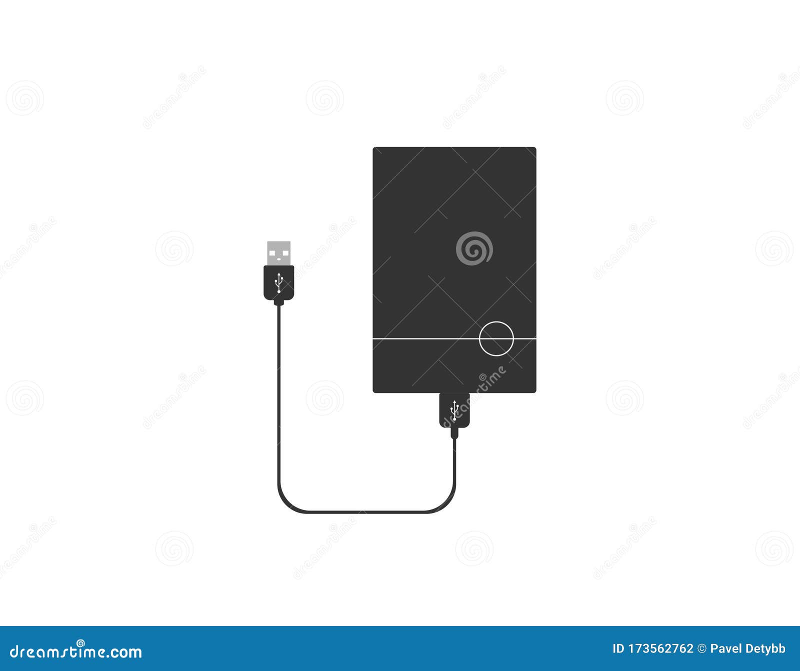 External Hard Drive 1tb Icon, Outline Style Cartoon Vector ...