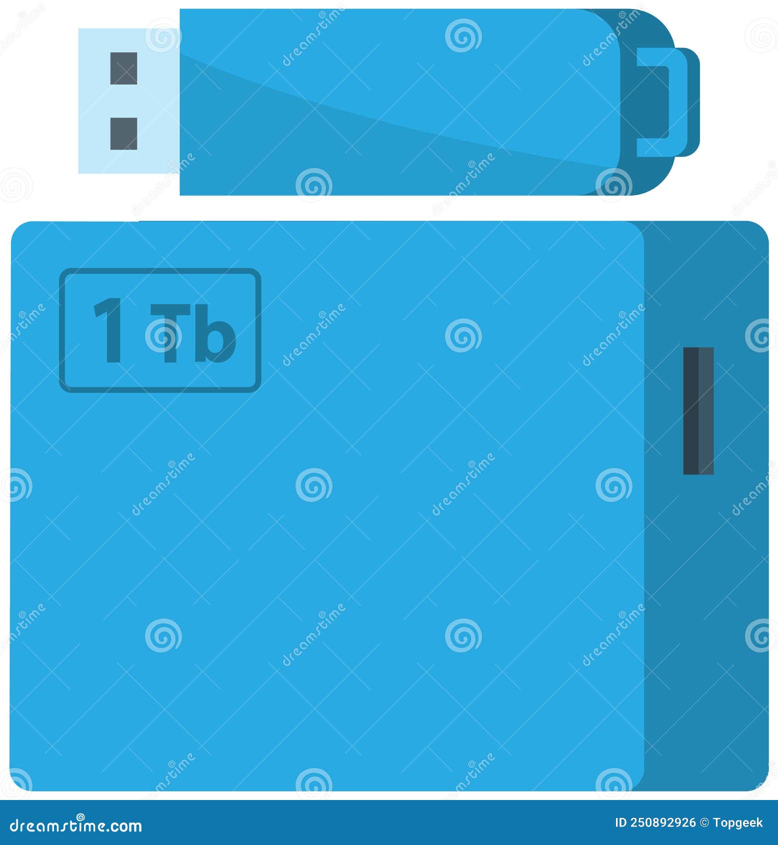 External Hard Disk Drive with USB Cable Isolated. Portable Extern HDD ...