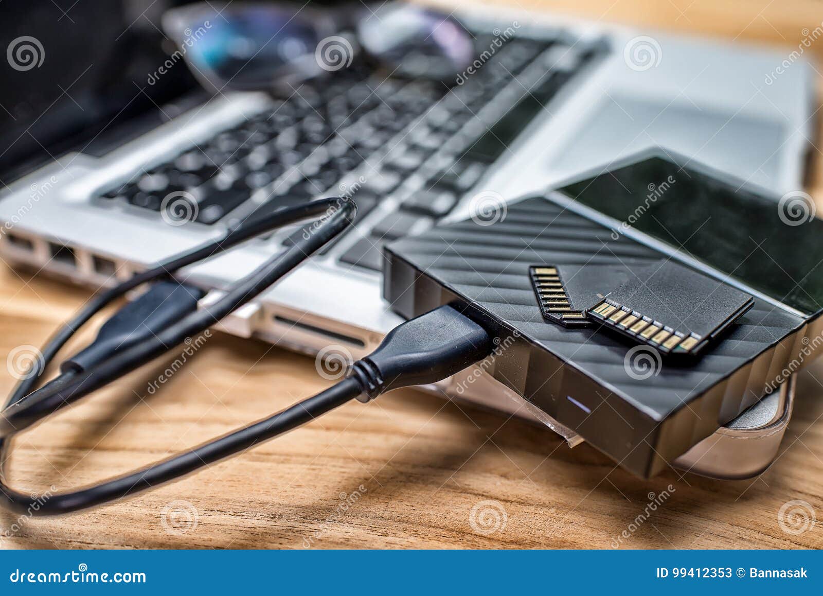External Hard Disk and Memory Cards Stock Image - Image of memory ...