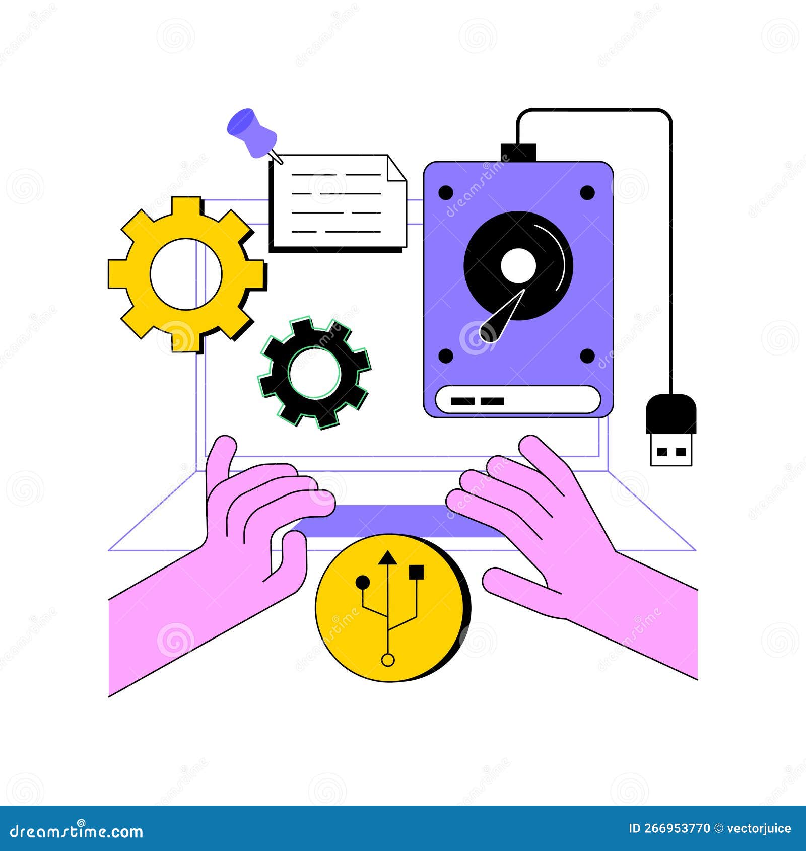 External Hard Drive Abstract Concept Vector Illustration Stock Vector ...