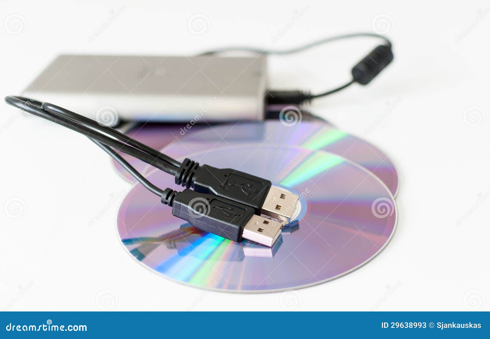 External Hard Drive and Cd Discs Stock Image - Image of copy, business ...