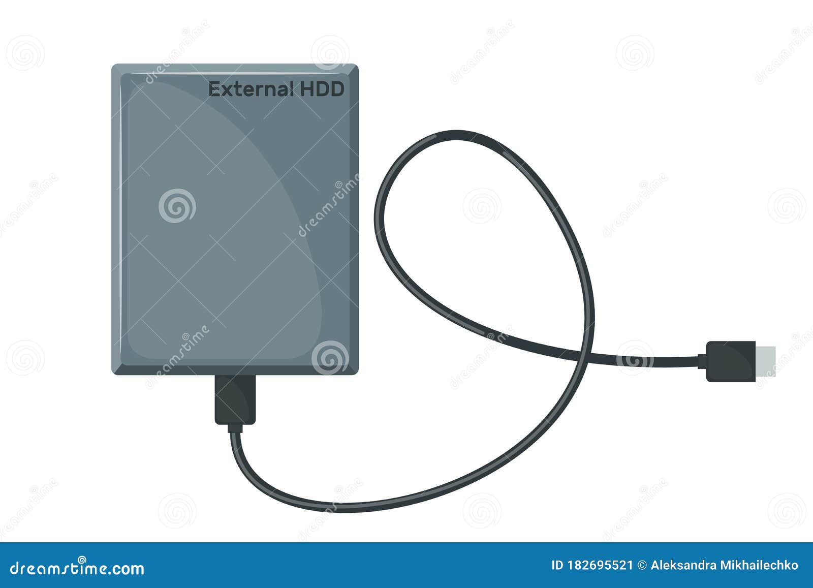 External Hard Drive Disk Icon in Flat Style Isolated on White ...