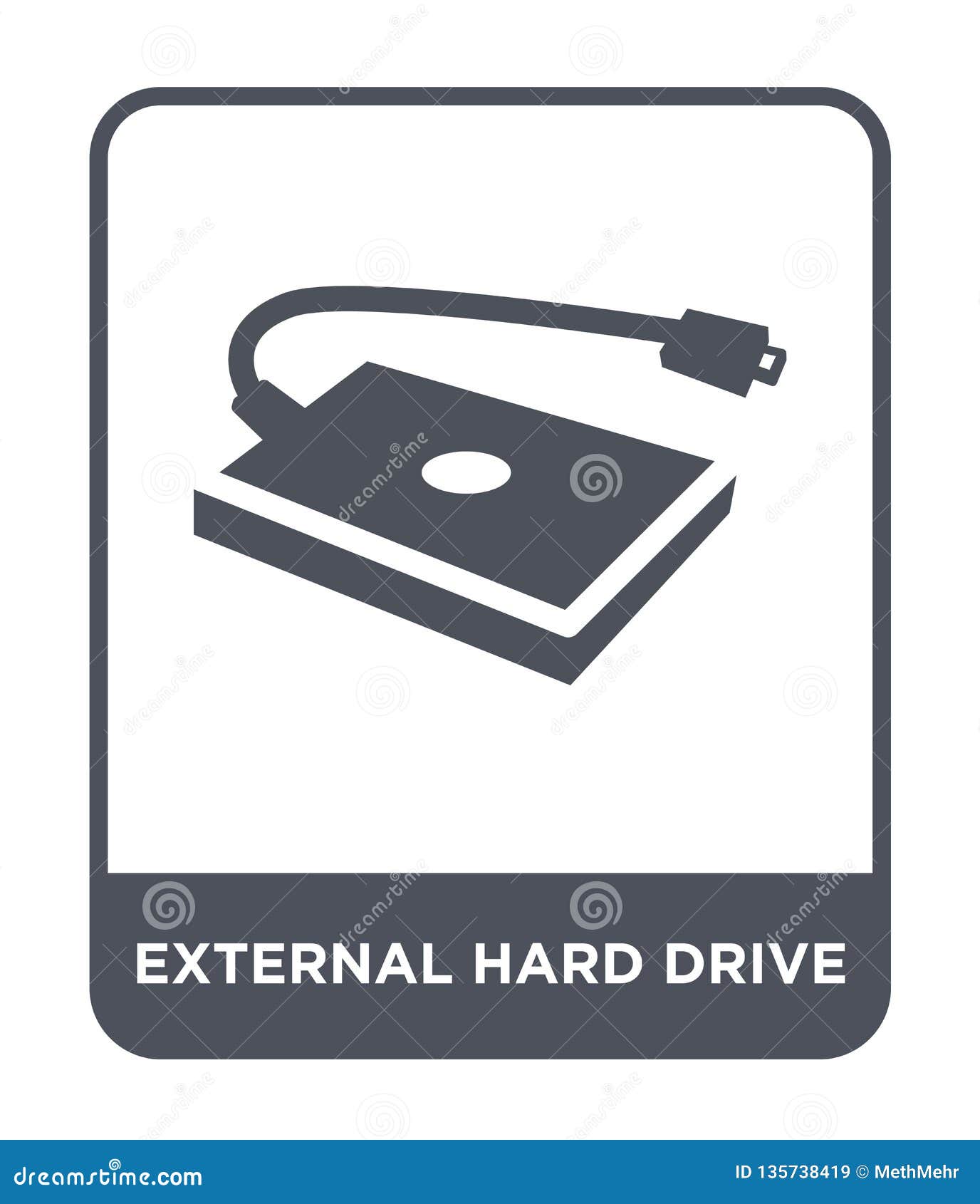 External Hard Drive Icon in Trendy Design Style. External Hard Drive ... External Hard Drive Icon in Trendy Design Style. External Hard Drive ...
