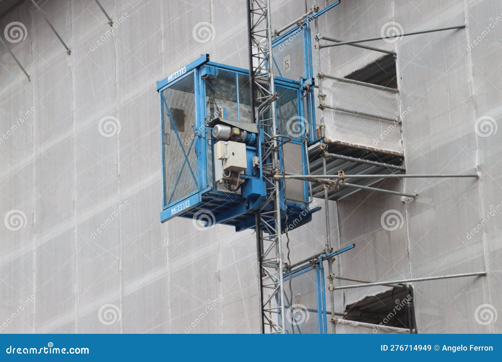 External Lift Building Hoist External Lift Building Hoist- Stock Image ...