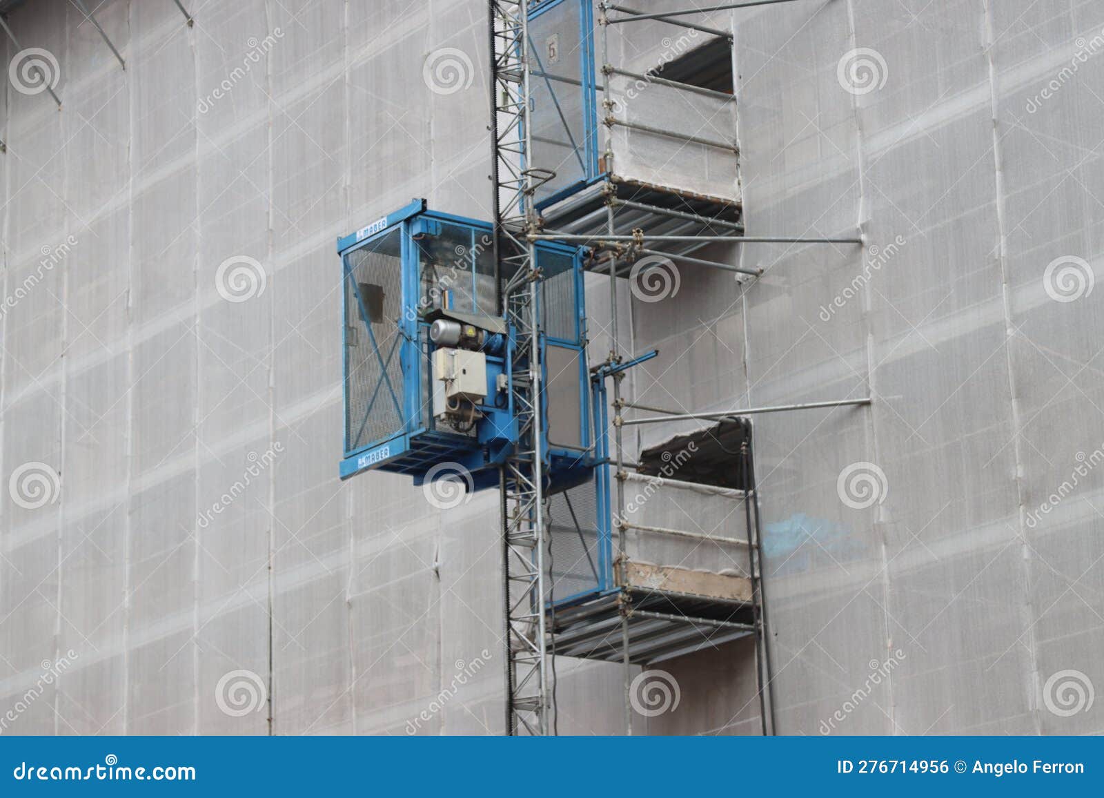 External Lift Building Hoist External Lift Building Hoist- Stock Photo ...