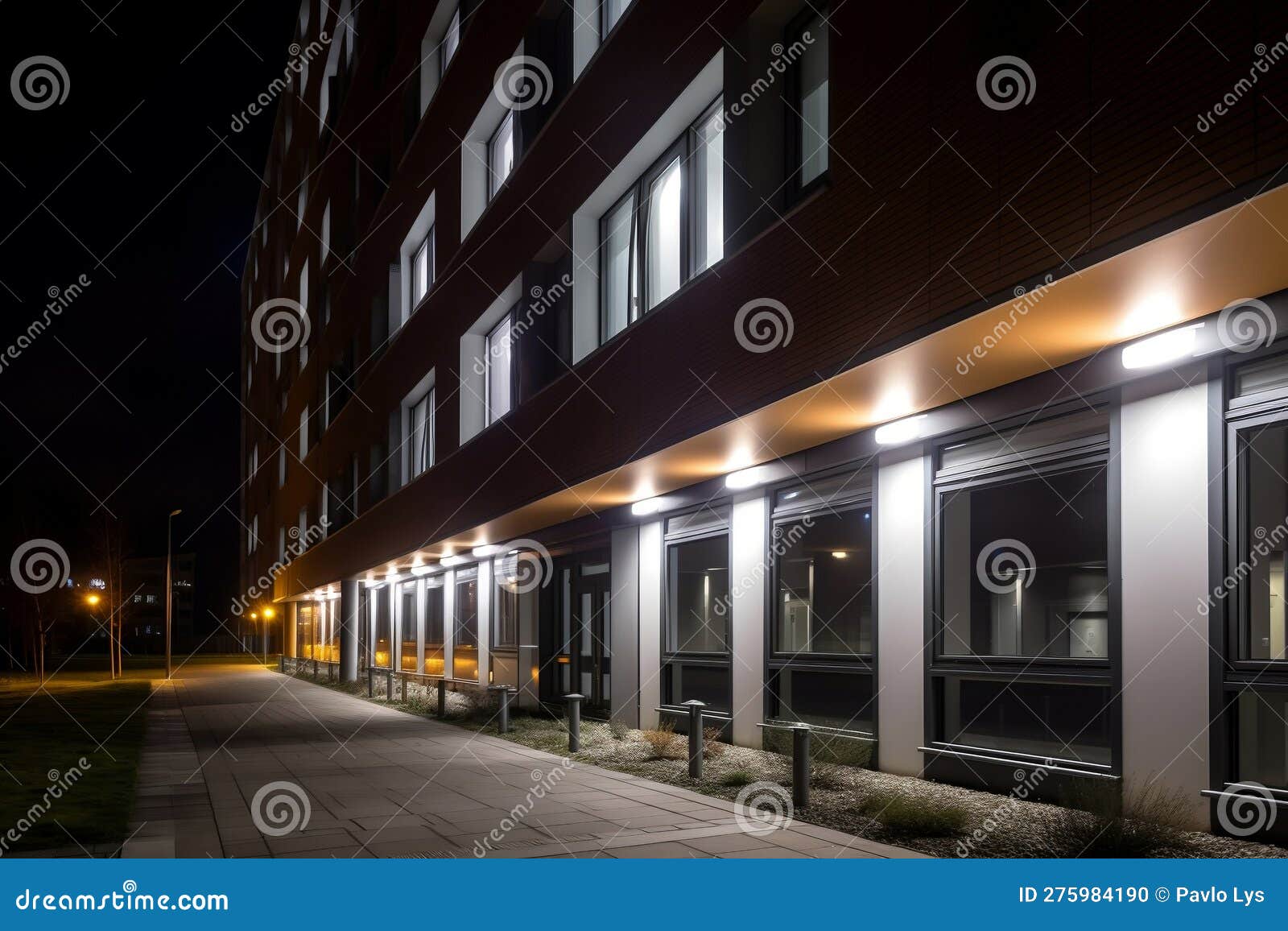 External Lighting of Buildings. AI Generated Stock Illustration ...
