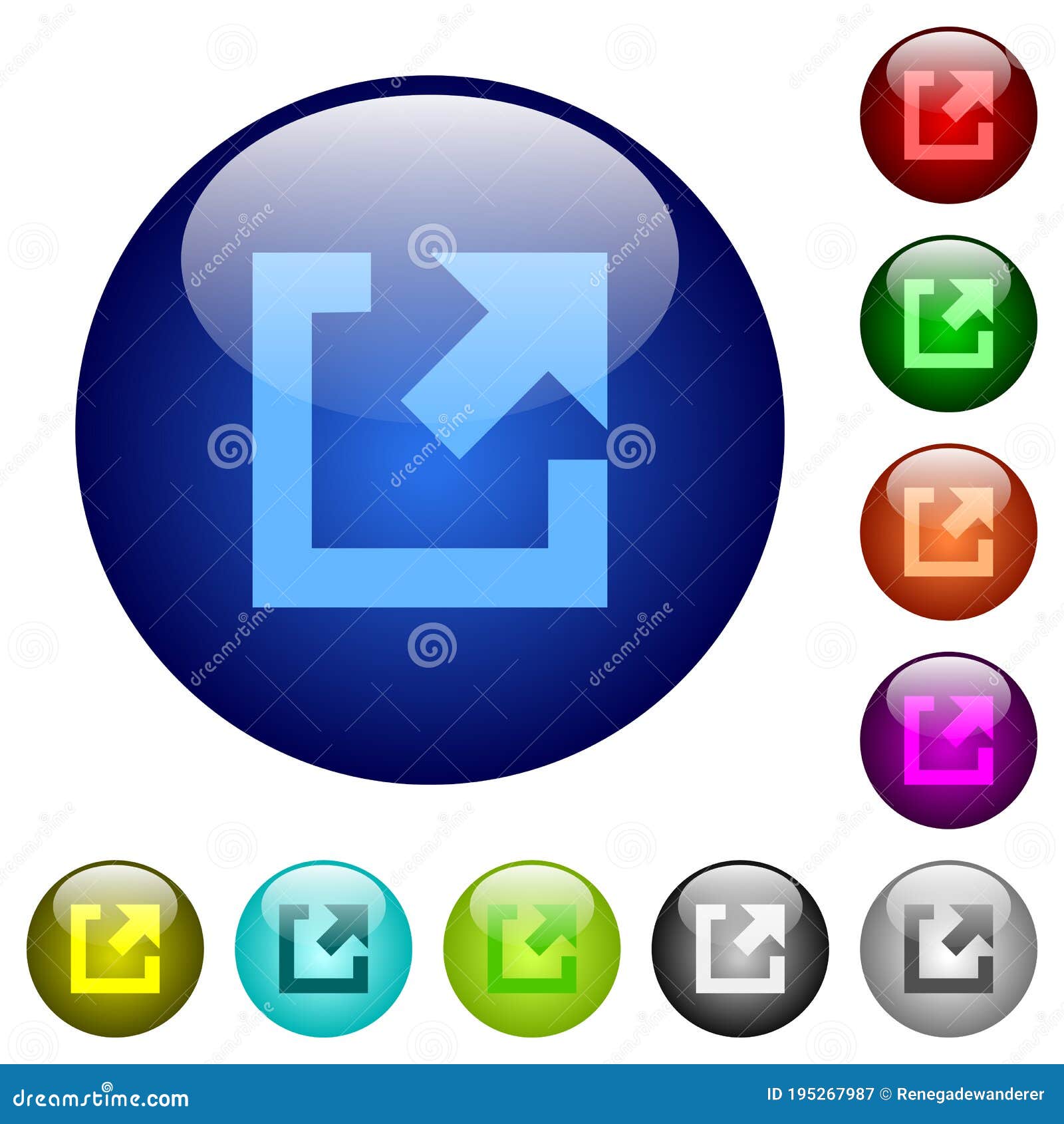 External Link Color Glass Buttons Stock Vector - Illustration of glossy ...