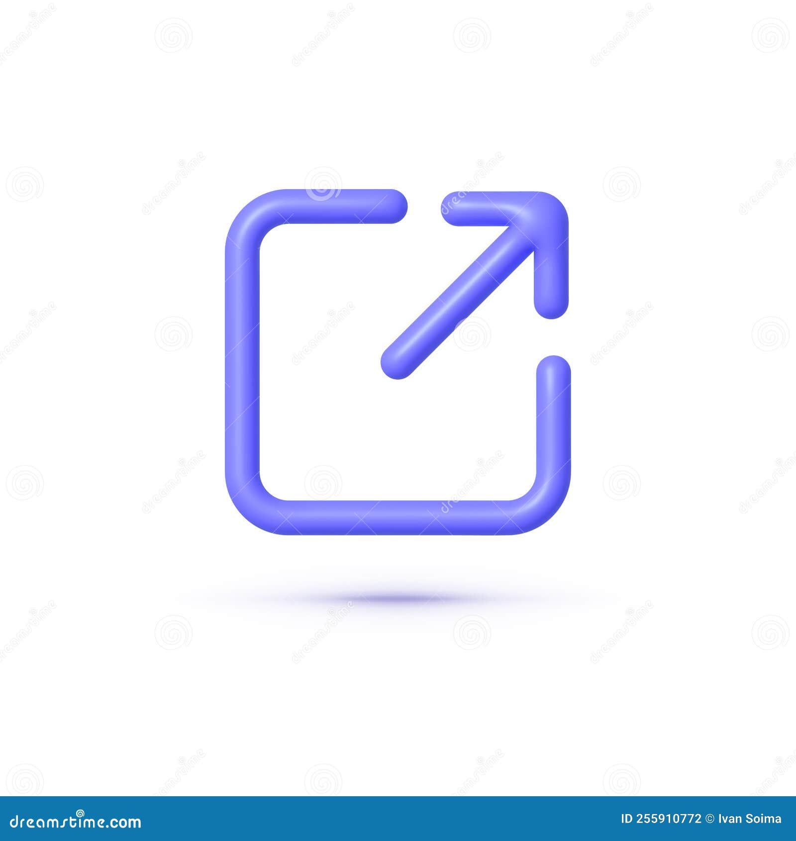 External Link 3d on White Background. Isolated Vector Illustration ...