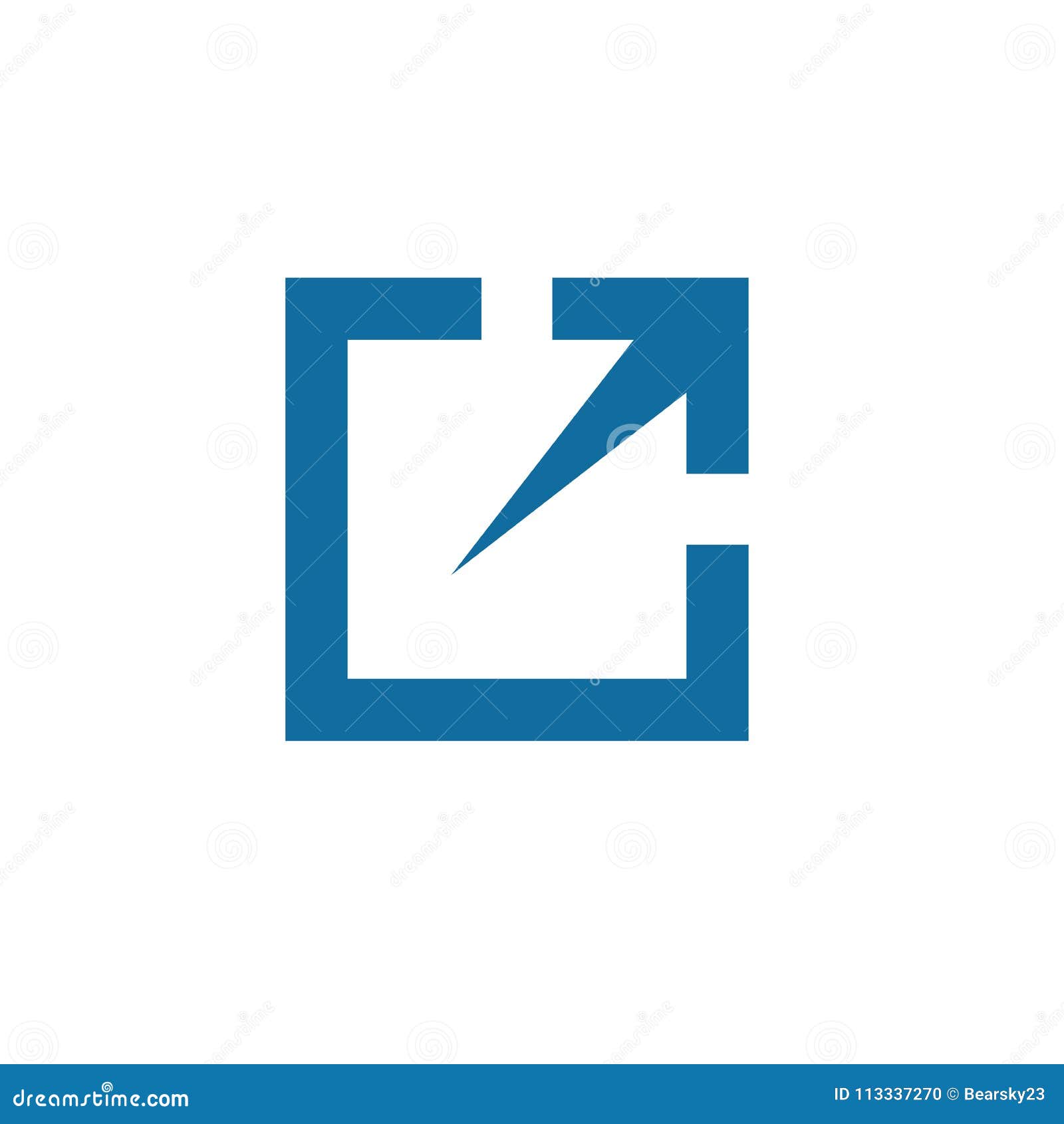 External Link Icon with Arrow & Box Pointing Stock Vector ...