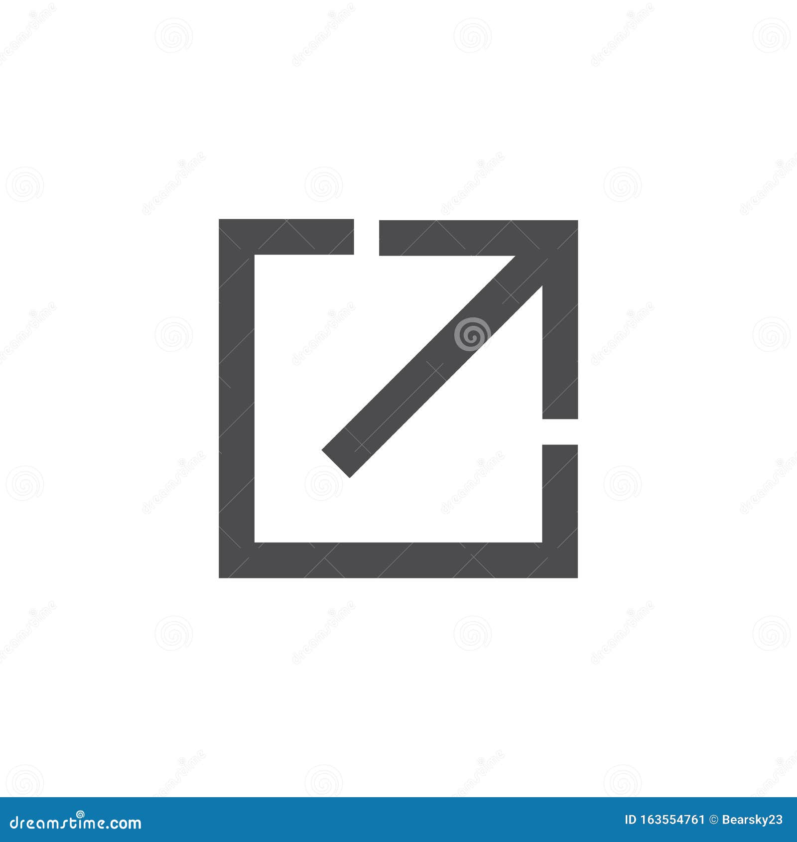 External Link Icon with Arrow and Line - Box Stock Vector ...