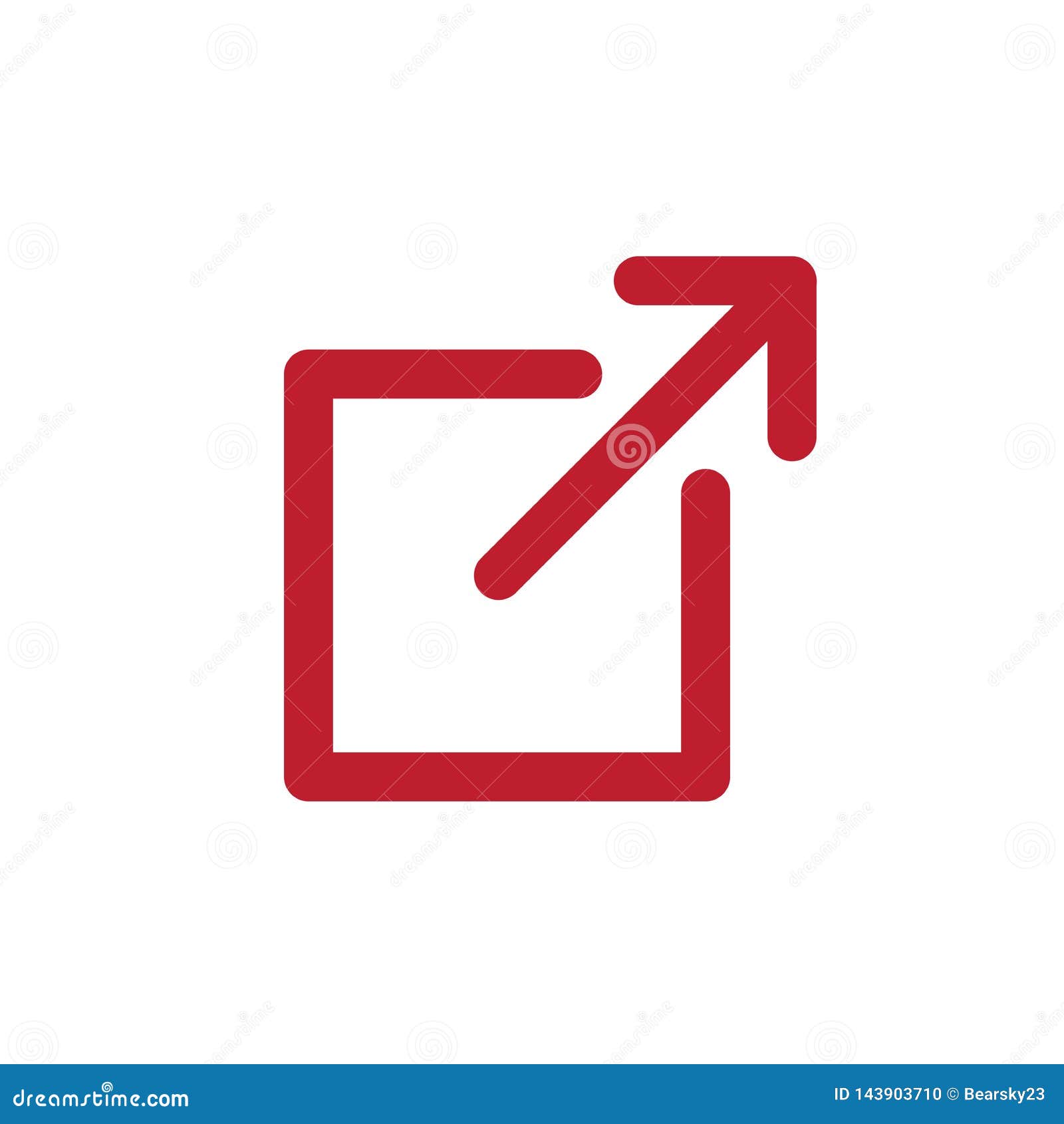 External Link Icon with Box and Arrow - UI or UX Icon Stock Vector ...